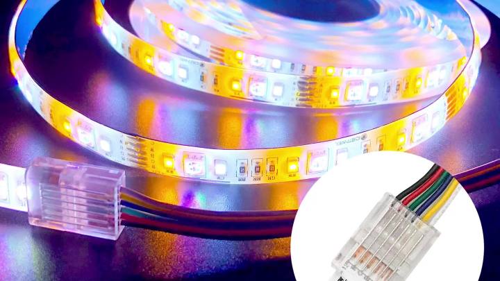 Penyambung Jalur LED GIDERWEL RGBWW 6 Pin dengan Kabel Sambungan 16.4 ...