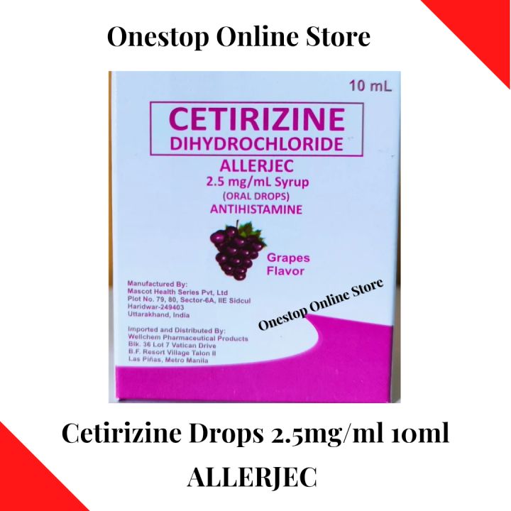 Cetirizine Drops 10ml 2.5mg/ml ALLERJEC | Lazada PH