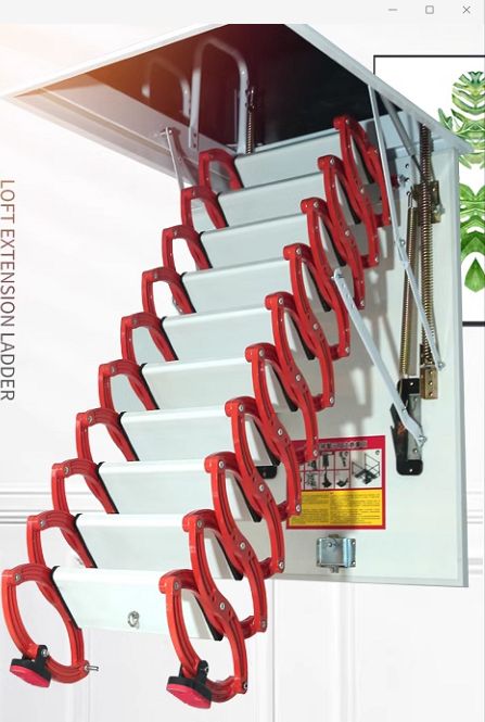 Attic Telescopic Ladder 3.5M Attic Retractable Staircase Lifting ...