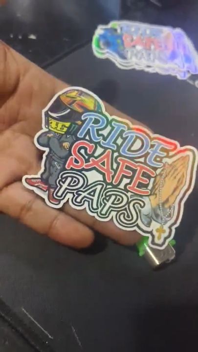 LAMINATED HOLOGRAM VINYL STICKER (RIDE SAFE PAPS) WATERPROOF FOR ...