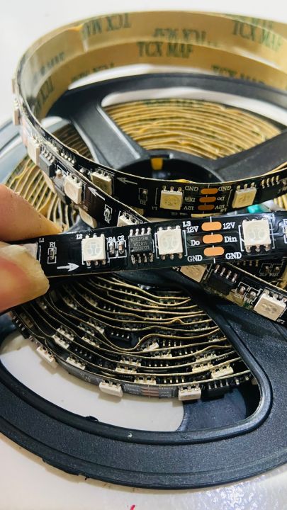 Led WS2811 original 12V 300led/5M pcb hitam led rapat | Lazada Indonesia