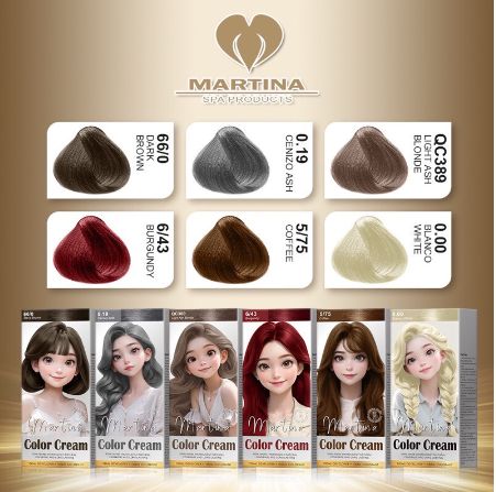 🛒ส่งเร็ว🛒MARTINA COLOR CREAM Hair สีผมออร์แกนิค สีผมมาร์ทิน่า สูตรผสม ...