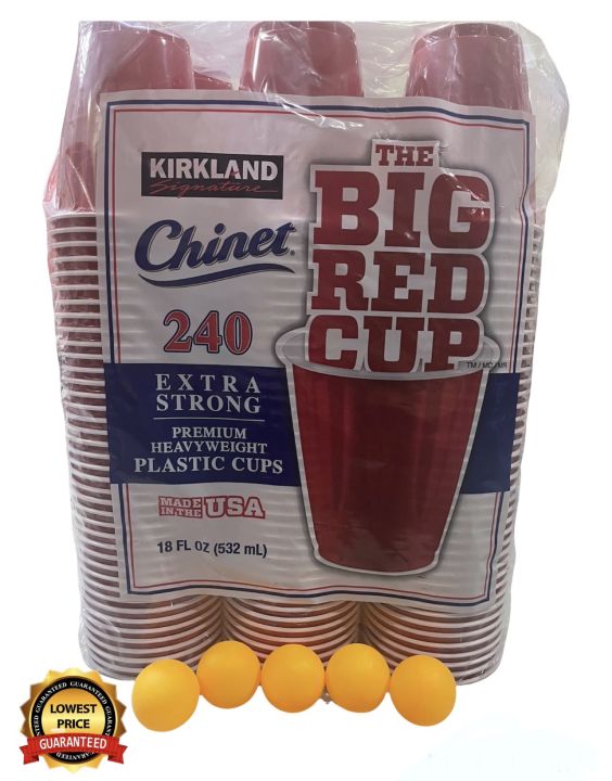 Kirkland The Big Red Cups, Extra Strong, Party Cups, 532ml Beer Pong ...