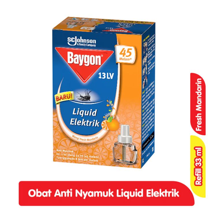 Baygon Liquid Electric Refill Fresh Mandarin 33 ml | Lazada Indonesia