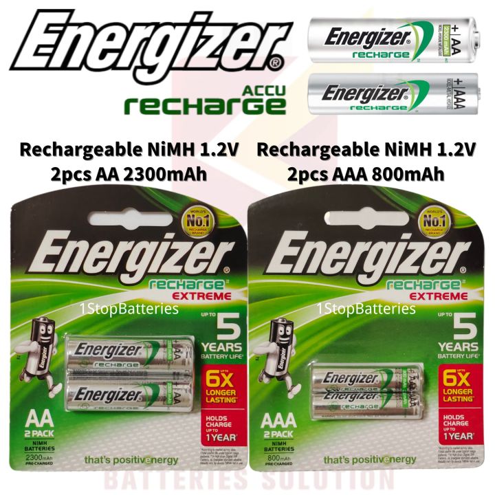 Energizer Extreme AA 2300mAh, AAA 800mAh 1.2V NI-MH Rechargeable ...