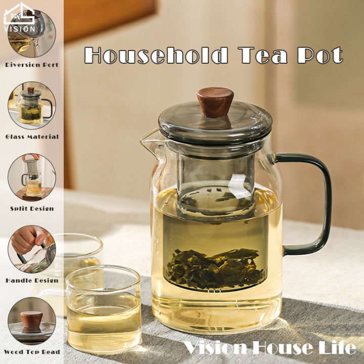 Vision 600ml/800ml Borosilicate Glass Teapot with Strainer Heat ...