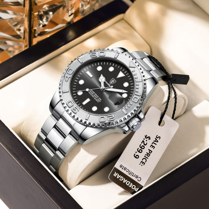 POEDAGAR Luxury Watch for Mans Business Watch Men Original Stainless ...