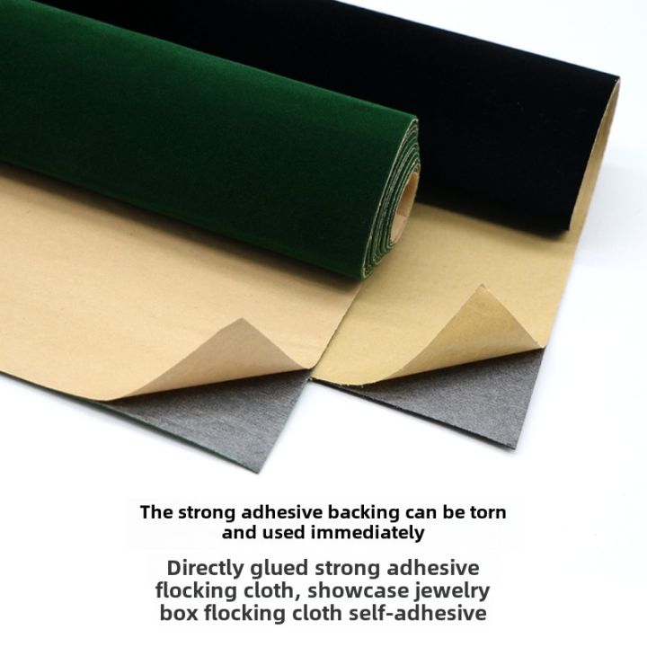 Black Self-Adhesive Flocking Fabric Jewelry Display Cabinet Thickened ...