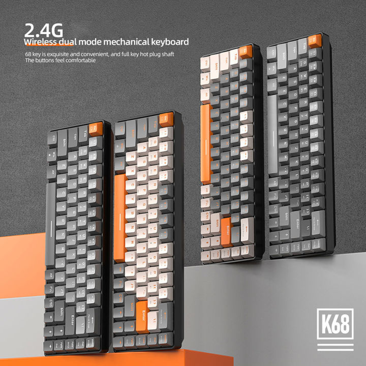 K68 Wireless Mechanical Keyboard Dual-mode Bluetooth-Compatible 5.0 ...