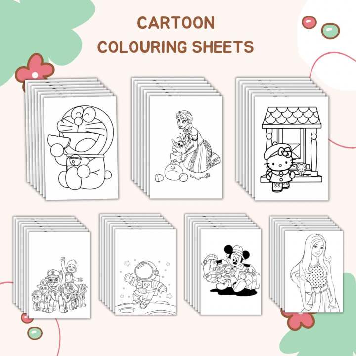 MINI ME | KERTAS MEWARNA KARTUN CARTOON COLOURING SHEET | Lazada