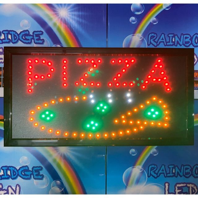 PIZZA - RAINBOW BRIDGE LED SIGNAGE (New-Small-Large) #SIZE: W48cm ...