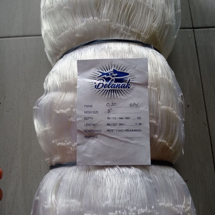 Jaring ikan serabut 3 inchi ply6 100md/100yds Yoko jaring milenium ...