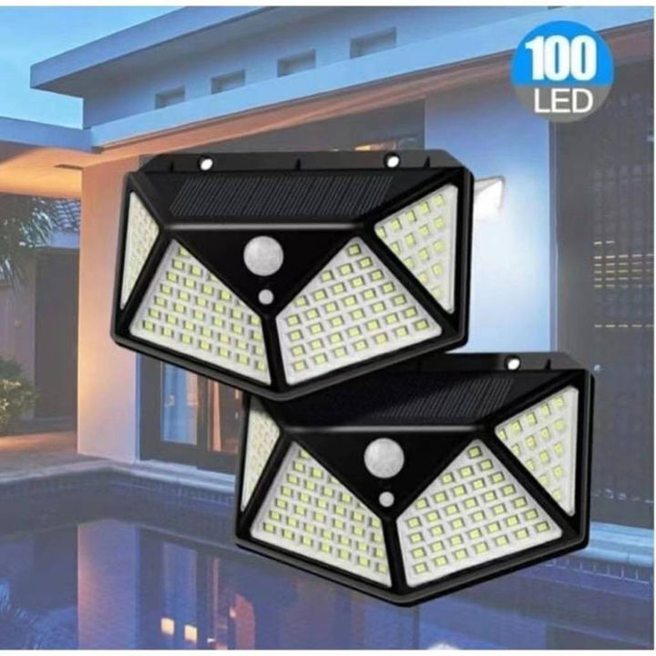 100 LED Solar Lights Outdoor Lighting Wireless Motion Sensor Lights IP65 Waterproof 270°Wide ...