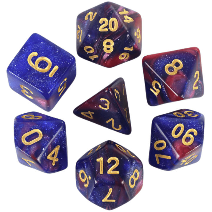 Colorful Galaxy Themed Polyhedral Dice Set for DND RPG Board Games and ...