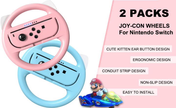 LinYuvo Switch Steering Wheel for Nintendo Switch Joy-con Racing ...