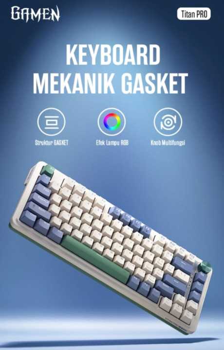 Gamen Titan Pro Gaming Mechanical Keyboard Gasket Design RGB Knob ...