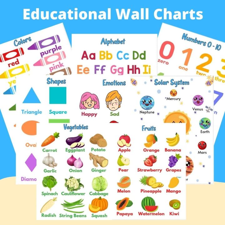 Minimalist Educational Wall Charts Laminated Chart thinkingtots.shop ...