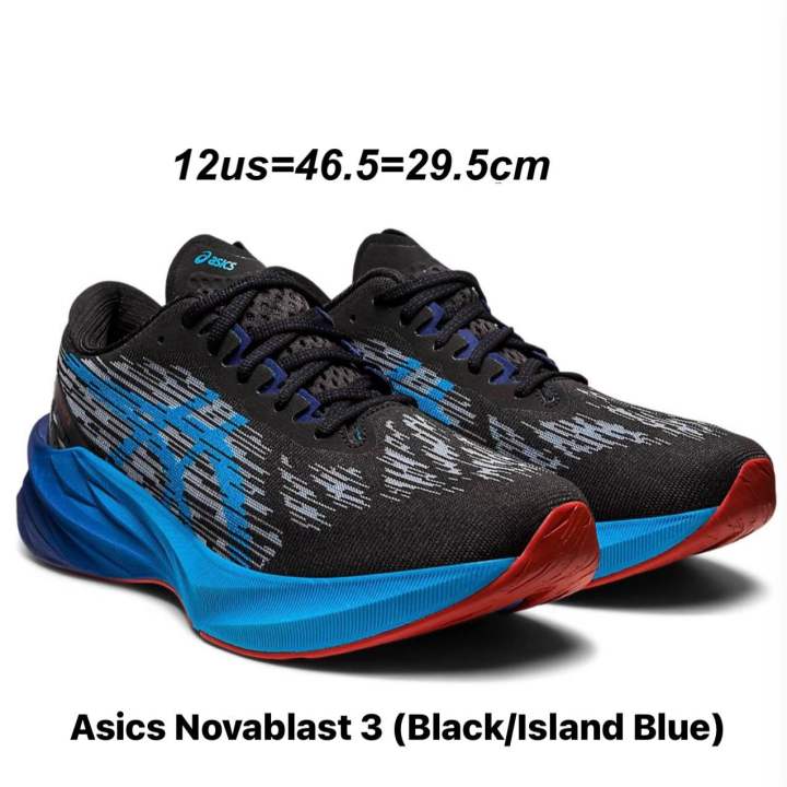 รองเท้าวิ่งผู้ชาย Asics Novablast 3 สี Black/Island Blue (1011B458-004 ...