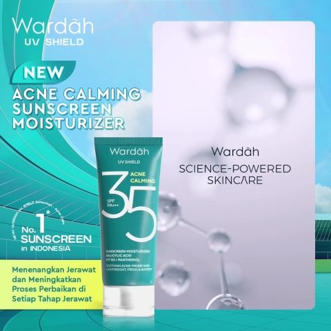 WARDAH UV Shield Acne Calming Sunscreen Moisturizer SPF 35 PA untuk ...