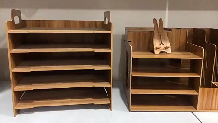 Desk Storage Bookshelf Folder Book Office Paper Storage Box File Rack ...