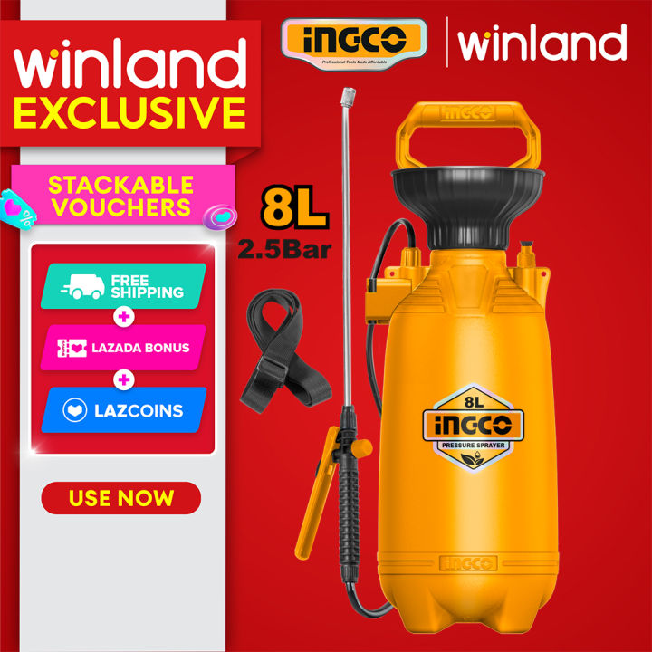 Ingco by Winland 5L/8L Pressure Mist Disinfectant Knapsack Spray ...