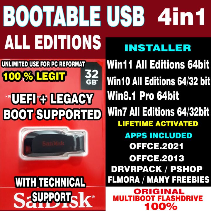 Usb Bootable 32gb ALL IN ONE H32 | Lazada PH
