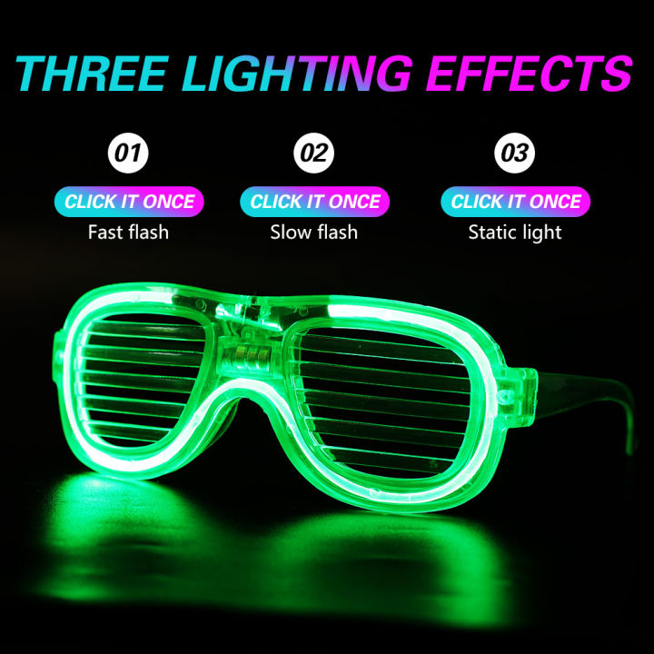 Party LED Glow Light Glasses for Girls Light Up Shades Flash Rave ...