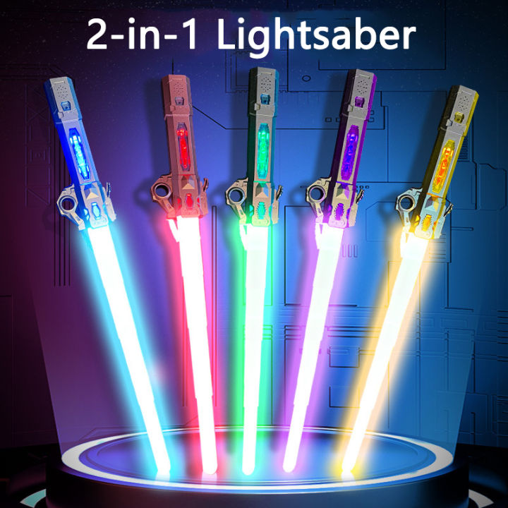 Retractable Lightsaber Laser Sword Rave Flashing Cosplay Weapon Light ...