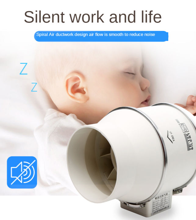 Super Suction Exhaust Fan Ventilation Fan 4/6 Inch Inverter Duct Fan ...