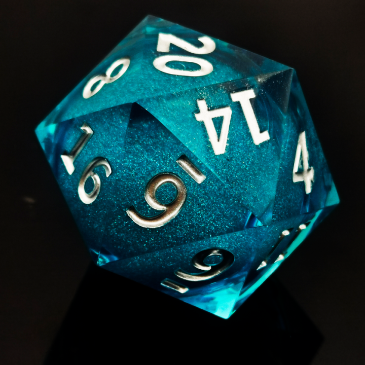 35mm large D20 clear resin quicksand dice COC Run group Cthulhu dice ...