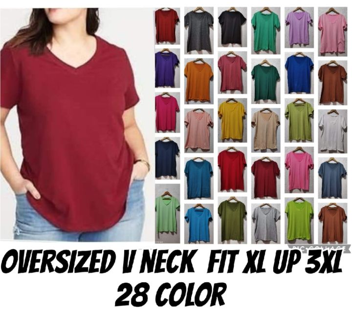 oversized v neck 2xl up 3xl 28color | Lazada PH