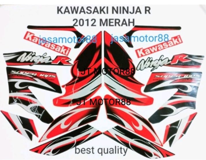 LIS BODY STIKER NINJA 2012 R WARNA MERAH | Lazada Indonesia