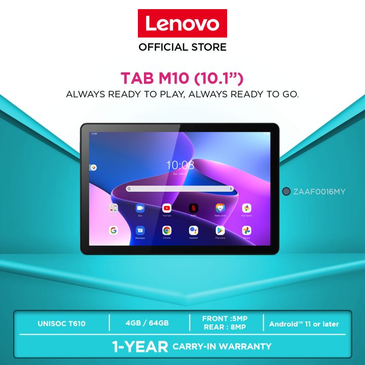 Lenovo Tab M10 3rd Gen TB-328XU ZAAF0016MY 10.1" WUXGA Storm Grey 4GB+64GB 5MP/8MP 5000mAh|FOC ...