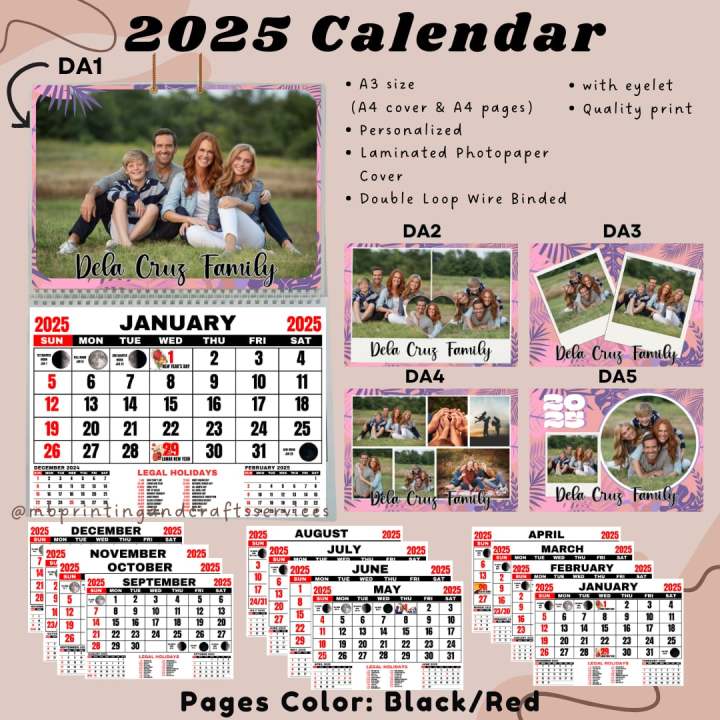 2025 Calendar Personalized A3 size Laminated Cover | Lazada PH