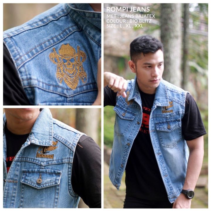 BISA COD Rompi Pria Original The Berry-OOTD Rompi Jeans Pria-Jaket ...