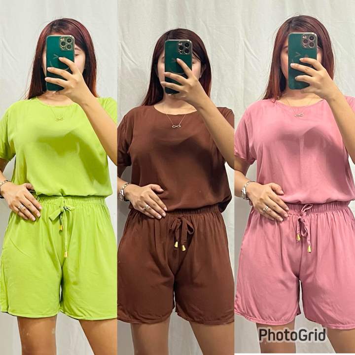 CHALLIS SLEEVE TERNO SHORT BIG SIZE | Lazada PH