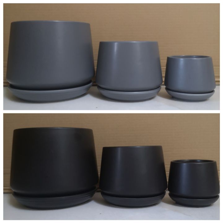 Matte Black Ceramic Flower Vase / Pasu Seramik / Flower Pot / Pasu ...