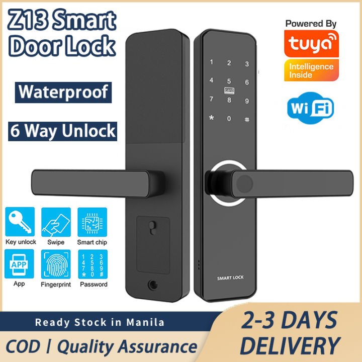 WIFI Tuya APP Smart Door Lock Fingerprint Door Lock Safe Electronic Door Lock Smart Lock With ...