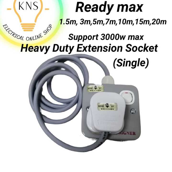 HEAVY DUTY EXTENSION WIRE METAL CLAD SINGLE TRAILING SOCKET | Lazada
