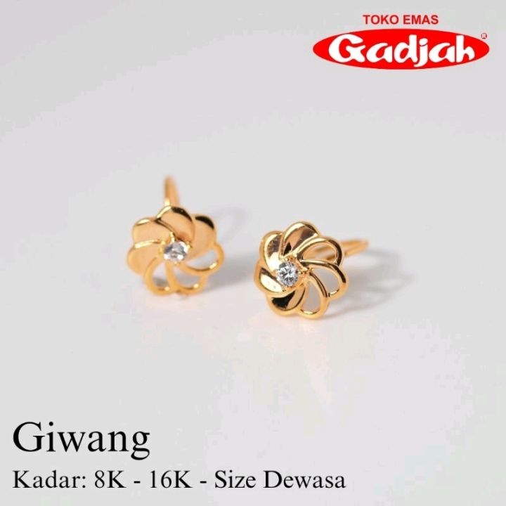 Giwang Emas Newborn Toge Bunga Krawang Putik Mata - Toko Emas Gadjah ...