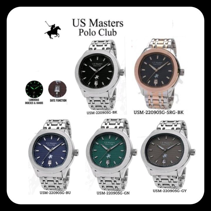US MASTER Polo Club นาฬิกาผู้ชาย สายสเตนเลส รุ่น USM-220905G *ส่งฟรี* | Lazada.co.th