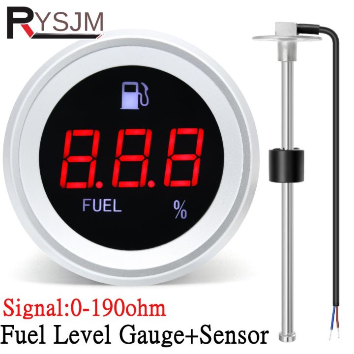 Digital Boat Car Fuel Level Gauge Meter with Flashing Alarm With 0 ...