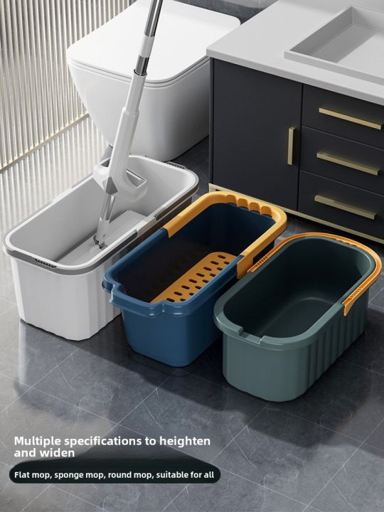 Plastic Rectangular Foldable Flat Mop Bucket Single Barrel Floor ...