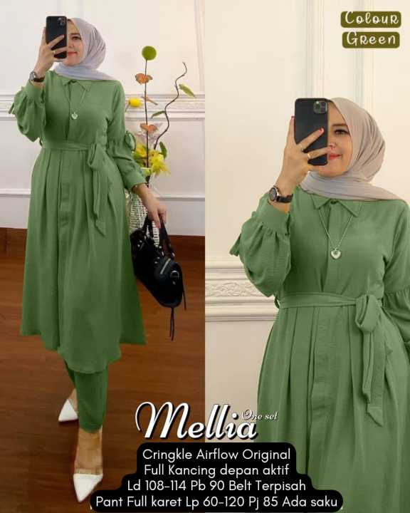 ONE SET MELLIA GAMIS PEREMPUAN HIJAB | Lazada Indonesia