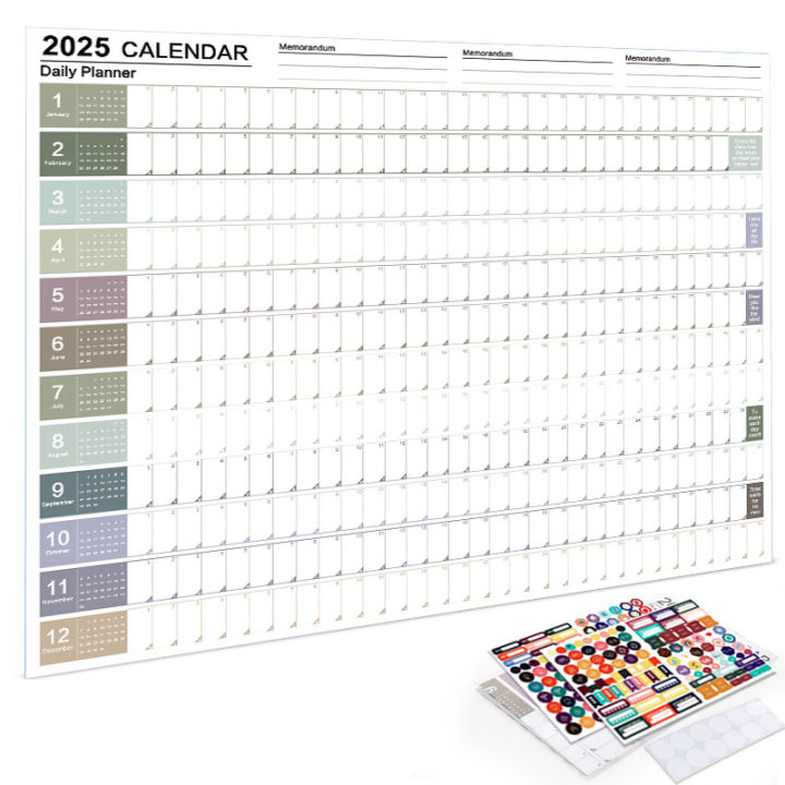 2025 Calendar Planner Sheet Large Wall Calendar Kawaii To Do List ...