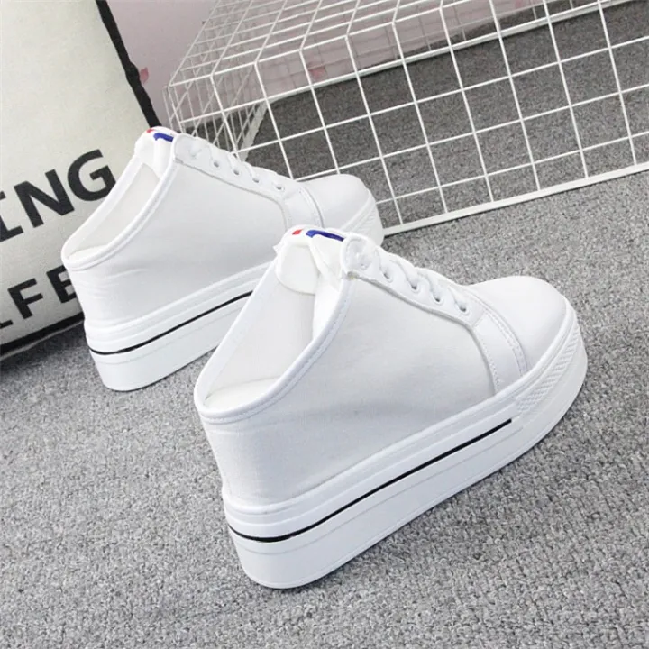 Women's High Heel Canvas Slippers 10cm Boosting Summer New Style ...