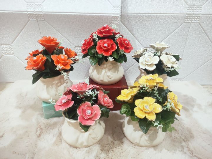 bunga keramik porcelain/ bunga london rangkai/bunga keramik buket ...