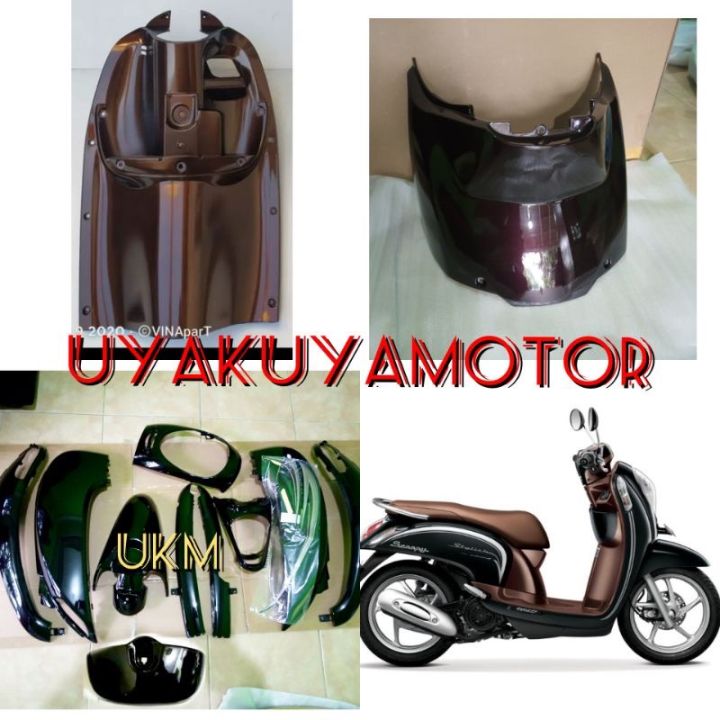 Full fullset bodi body halus honda scoopy fi hitam coklat 2011-2016 ...