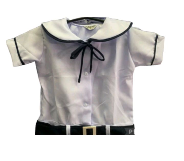 School Uniform Blouse with piping blue and belt | Lazada PH