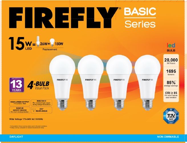 Firefly Basic 4-LED Bulb Value Pack 15W DL - V40EBI115DL | Lazada PH